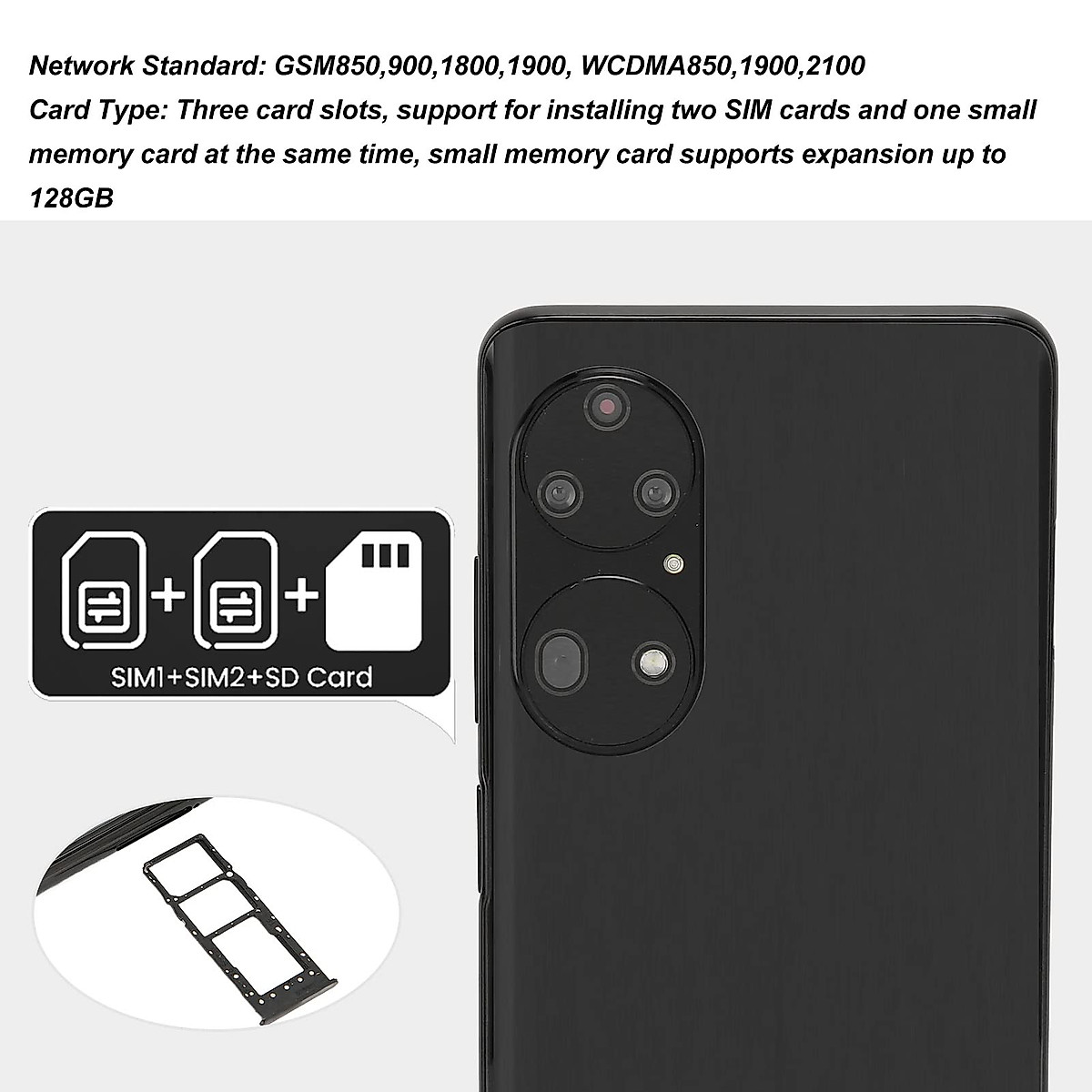 Tangxi P60pro Smart Phone, 64GB 7inch Unlock Cellphone, MT6893 Quad Core, 4GB Android 11.0 Unlock Smartphone, 8MP Front 16MP Rear Camera, 3G Dual SIM Dual Standby(Black)