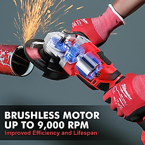 POPULO 20V Cordless Angle Grinder tool with Brushless Motor,Compatible 4-1/2 Inch Wheel,Metal Grinders W/4.0Ah Battery,Equipped 5” Grinding Wheel,Cutting Wheel,Flap Disc and Carving Disc