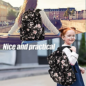 Sinpooo Canvas Backpack ,Washable Recycle Cotton 15.8 Inch Backpack Purse for Women Fashion, College Back Pack Bag for Women Daypack Travel Business Work Bag(Flower)