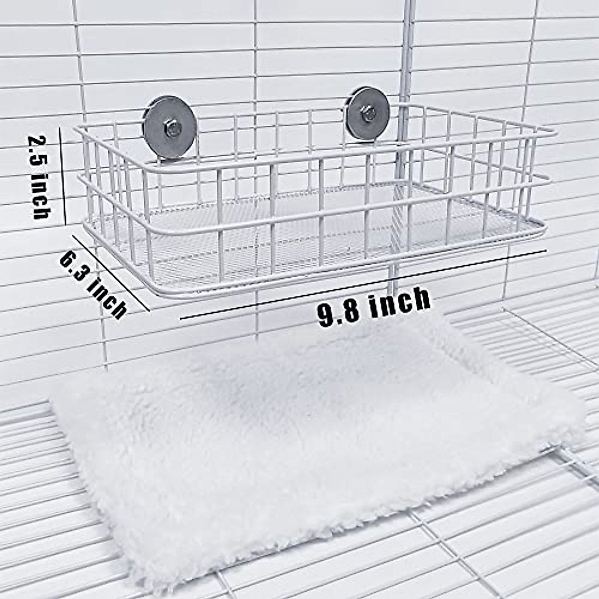 WOLEDOE Rat Cage Platform, All-Metal Basket Chew-Proof Design, Chinchilla Toys and Cage Accessories Ledge Ramp fit Ferret, Guinea Pig, Sugar Glider