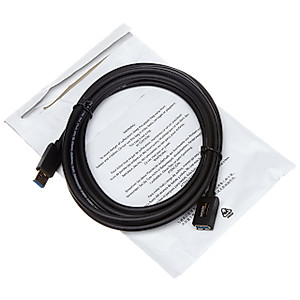 Amazon Basics USB-A 3.0 Extension Cable, 4.8Gbps High-Speed, Male to Female Gold-Plated Connectors, 3.3 Foot, Black