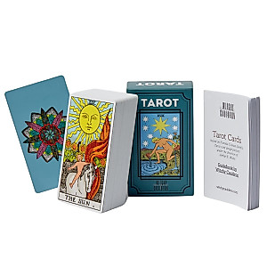 Witchy Cauldron Pentacle Velvet Tarot Bag, Black Cloth Purse 8" 5" Embroidery Pentagram (Cloth+Deck)