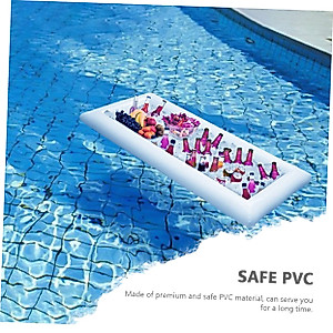 Outanaya 1pc Inflatable Ice Bar Galvanized Tub Inflatable Drink Container Ice Cooler Float Inflatable Salad Bar Ice Drink Floating Drink Holder Ice Cubes Outdoor Banquet White Pvc