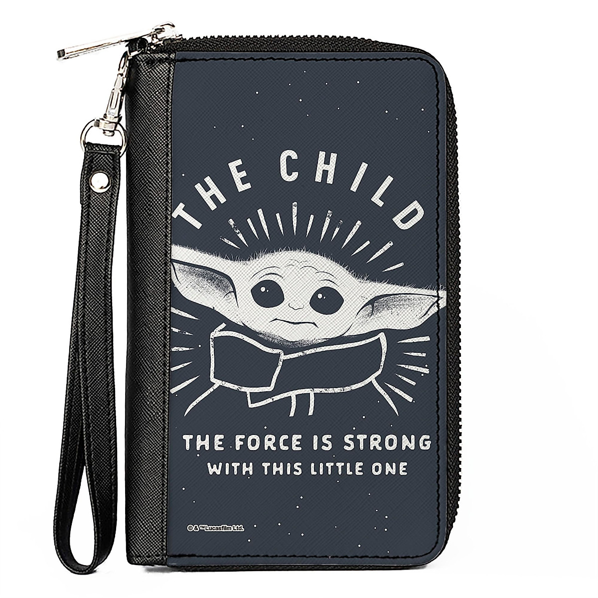 Buckle-Down Women's PU Zip Around Wallet Rectangle-Star Wars The Child, 7.5"x4.5"