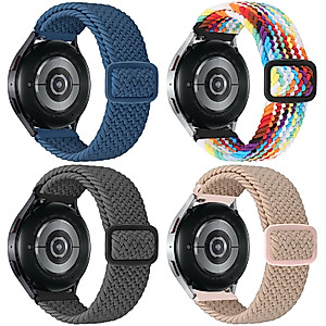 22mm Braided Solo Loop Band Quick Release Compatible with Samsung Galaxy Watch 3 45mm/Galaxy Watch 46mm/Gear S3 Frontier/Classic/Garmin Venu 3/Venu 2/Vivoactive 4/Fossil Gen 6 44mm Bands Women Men