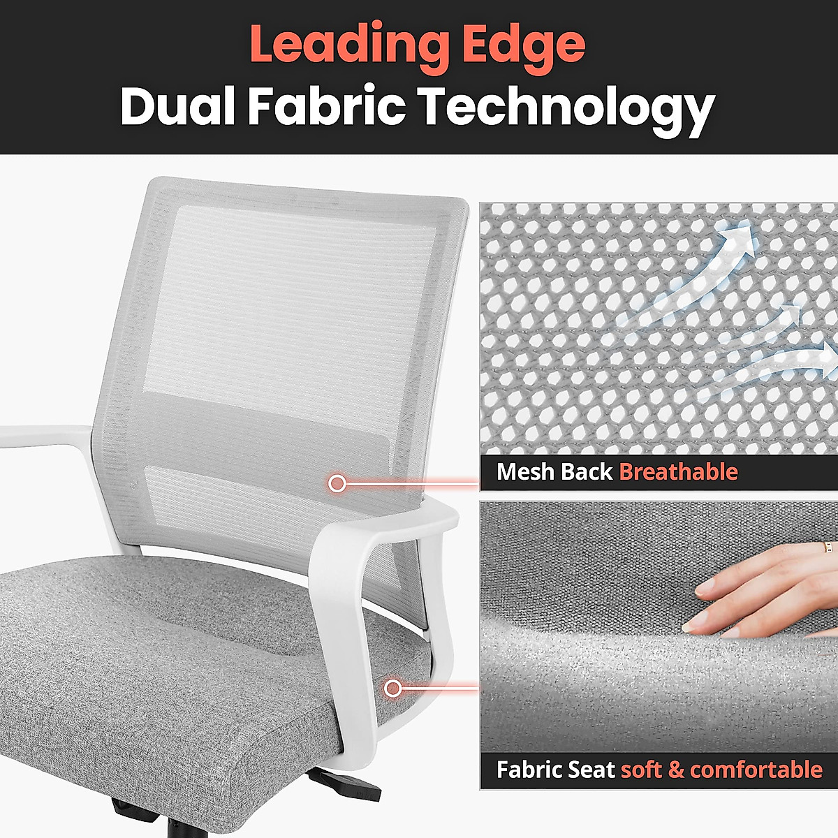 neo chair Office Swivel Desk Ergonomic mesh Adjustable Lumbar Support Computer Task Back armrest Home Rolling Women Adults Men Chairs Height Comfortable Gaming Guest Reception (Black)