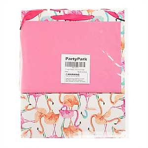 Bobobag 13" Large Gift Bag with Tissue Paper for Birthday gift bags, Wedding bags,Retail bag (Flamingo)