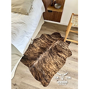 Cowhides Rug Small Cowhide Leather - 4ft x 3,5 ft (DARK BRINDLE)