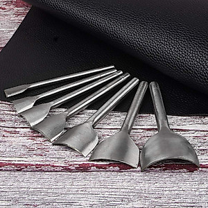 UUJOLY 7 Pcs Leather Half-Round Shaped Cutter Leathercraft Punching Tools Punch Strap Belt Wallet Bag DIY Handwork