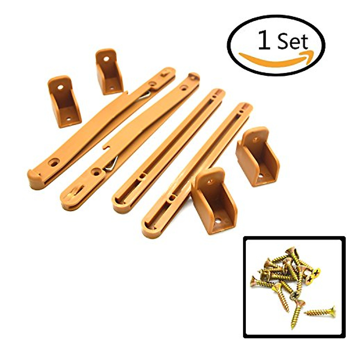 SpzcdZa Crib fence Lifter Lifting Rail Connection Set Brown w Screws
