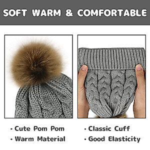 Olreco Baby Winter Hat Baby Beanie Baby Hats 6-12 Months Toddler Winter Hat Infant Winter Hat Baby Girl Hats Infant Hat Pom Pom