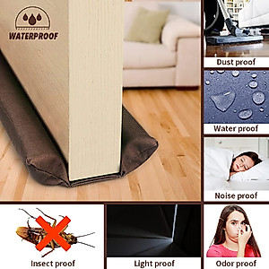 Efoxcity Waterproof Twin Door Draft Stopper Adjustable Size 30" to 36" Weather Stripping Noise Blocker Window Breeze Blocker