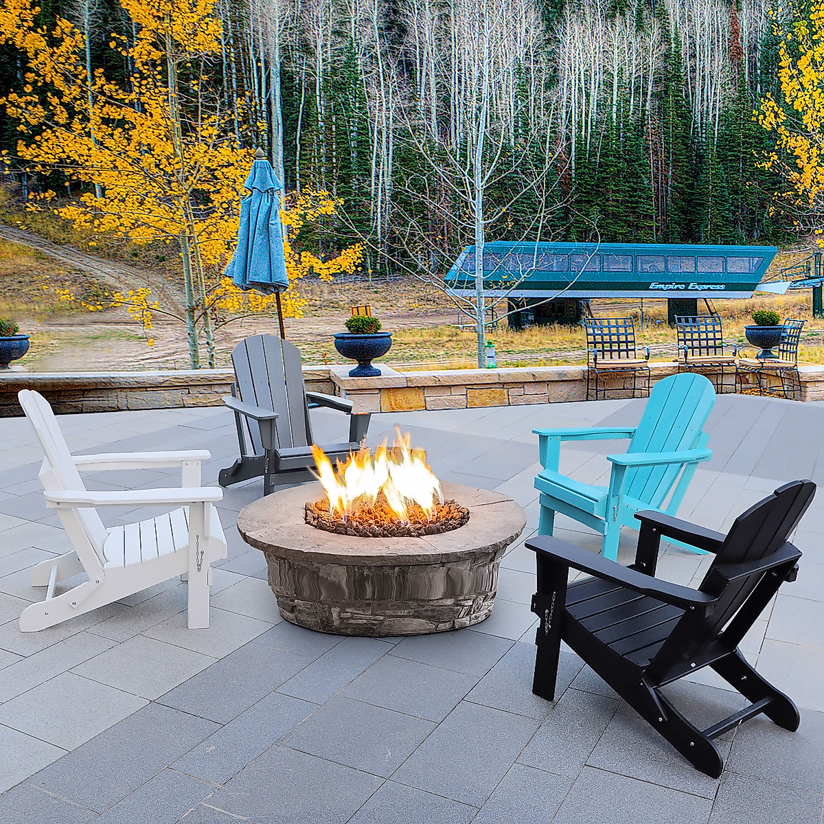 Betterhood Adirondack Chair, Folding Fire Pit Chair for Patio Garden Backyard Pool Deck Firepit and Beach, Blue