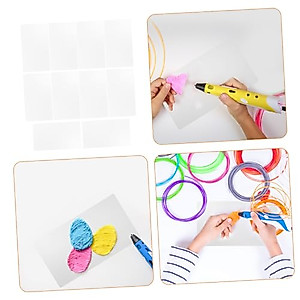PartyKindom 10pcs Board Transparent Drawing Board Drawing Tool 3D Pen Stencils Convenient 3D Pen Mat Painting Mat 3D Printing Pen Mat Basic Template 3D Pen Graffiti Pad PVC White