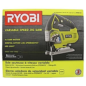 Ryobi JS481LG 4.8 Amp Corded Variable Speed T-Shank Orbital Jig Saw w/ Onboard LED Lighting System