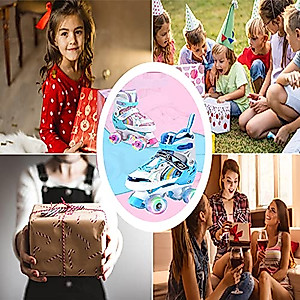 Roller Skates for Girls Kids 4 Size Adjustable Roller Skates with 8 Light Up Wheels,Illuminating Kids Roller Skates Toddlers Boys Beginner Best Birthday Gift for Outdoor Indoor(Pink, Medium(1Y-3Y))