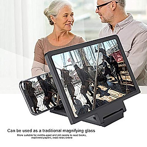 ASHATA 19.56" Screen Magnifier for Smartphone, HD Mobile Phone Screen Magnifier, No Power Drive, Movie Video Expandable HD Screen for Watching Movies Videos (Black)