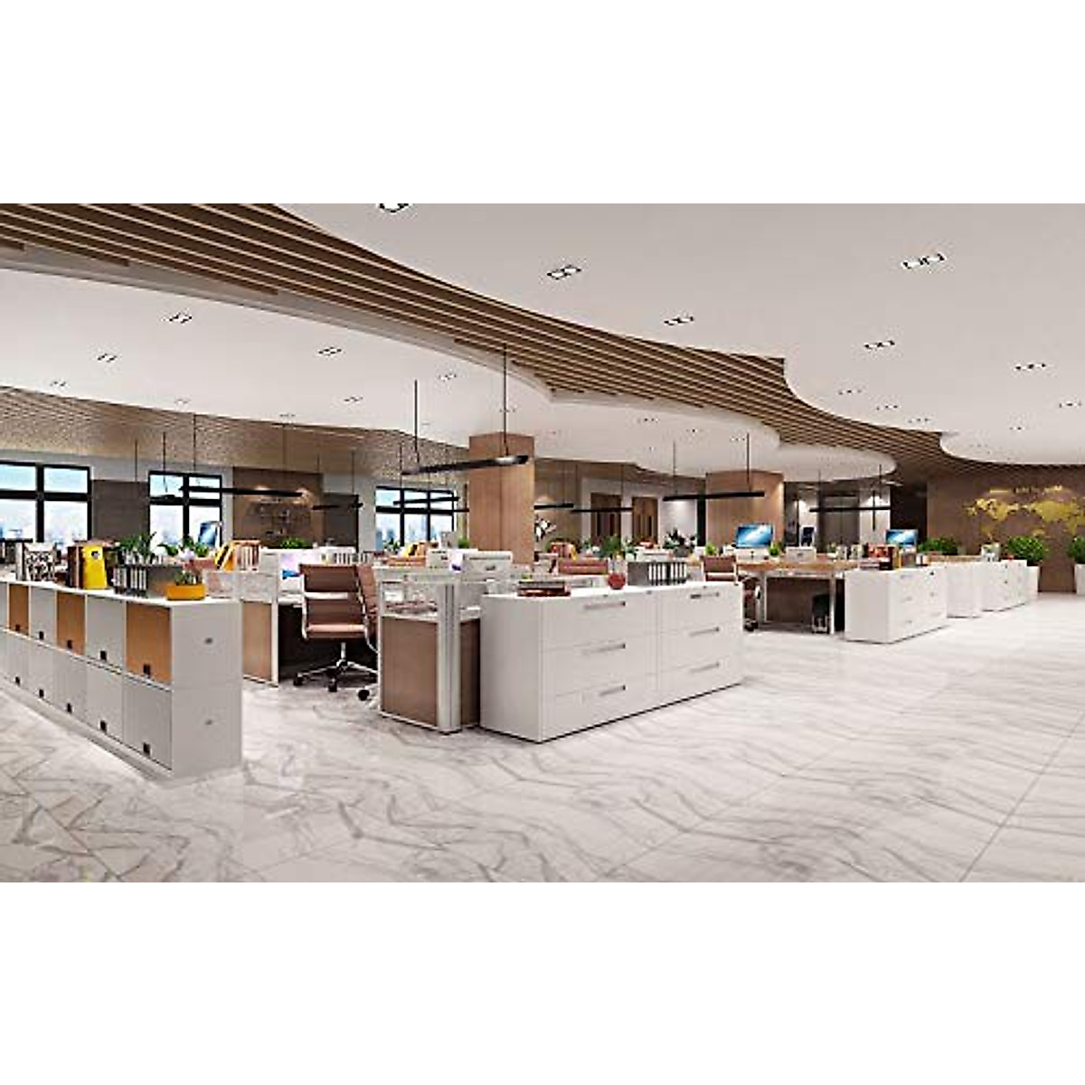 2xhome Brown Modern Mid Century Modern Contemporary Mid Back Ribbed PU Leather Swivel Tilt Adjustable Chair Executive Manager Office Conference Room Work Task Computer Ribbed Desk Chrome Wheels Arms