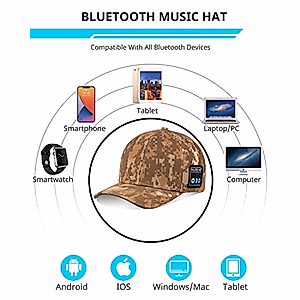 EDYELL Hat with Bluetooth Speaker Adjustable Bluetooth Hat Wireless Smart Speakerphone Cap for Outdoor Sport Baseball Cap is The Birthday Gifts for Men/Women/Boys/Girls