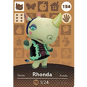 Nintendo Animal Crossing Happy Home Designer Amiibo Card Rhonda 154/200 USA Version