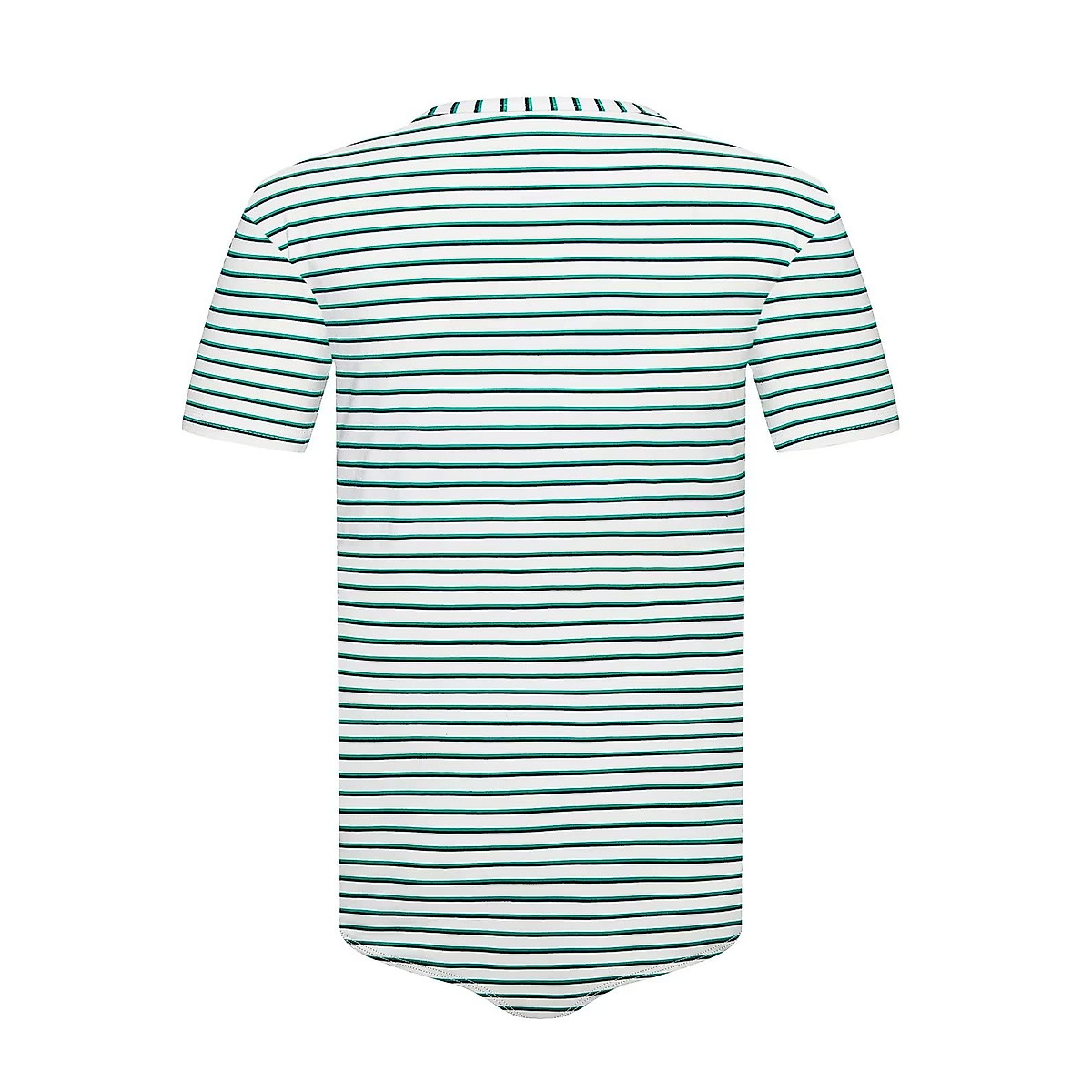 Landofgenie Mens Striped Onesie Pajamas Press Button Crotch Shirt Bodysuit Short Sleeve One Piece Bodysuit White 3XL