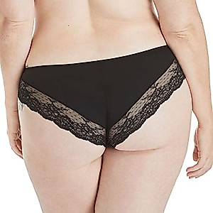 Maidenform Tanga Pack, Back Underwear, Cheeky Lace Panties for Women, 3-Pack, Black/Black/Black