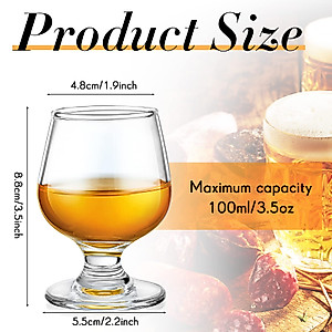 Qunclay 24 Pcs Shot Glasses Shot Glass Cute Cognac Glasses Small Brandy Snifter for Tasting Brandy Drinking Port Glasses for Whiskey Brandy Wine Beer (3.5oz)