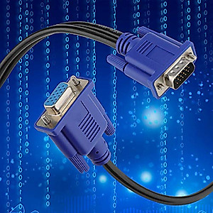 PASOW VGA Splitter Cable Dual VGA Monitor Y Cable 1 Male to 2 Female Adapter Converter Video Cable for Screen Duplication - 1 Feet (No Screen Extension)