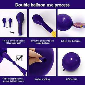 Purple Gold Balloon Arch Kit Double Stuffed Dark Purple Dusty Light Lavender Silver Balloon Garland with 18inch Foil Lilac Balloons for Birthday Baby Shower Bridal Wedding Party Decoration