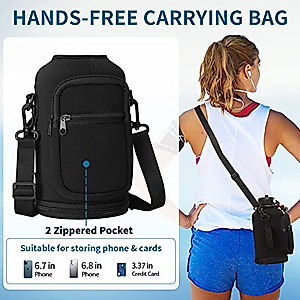 Half Gallon Water-Bottle with straw - 64oz Vacuum Insulated Water Bottles with Paracord Handle, Straw Spout Lids, Water Bottle Carrier Holder, Protective Cup Mat, 2 Liter Stainless Steel Water Jug