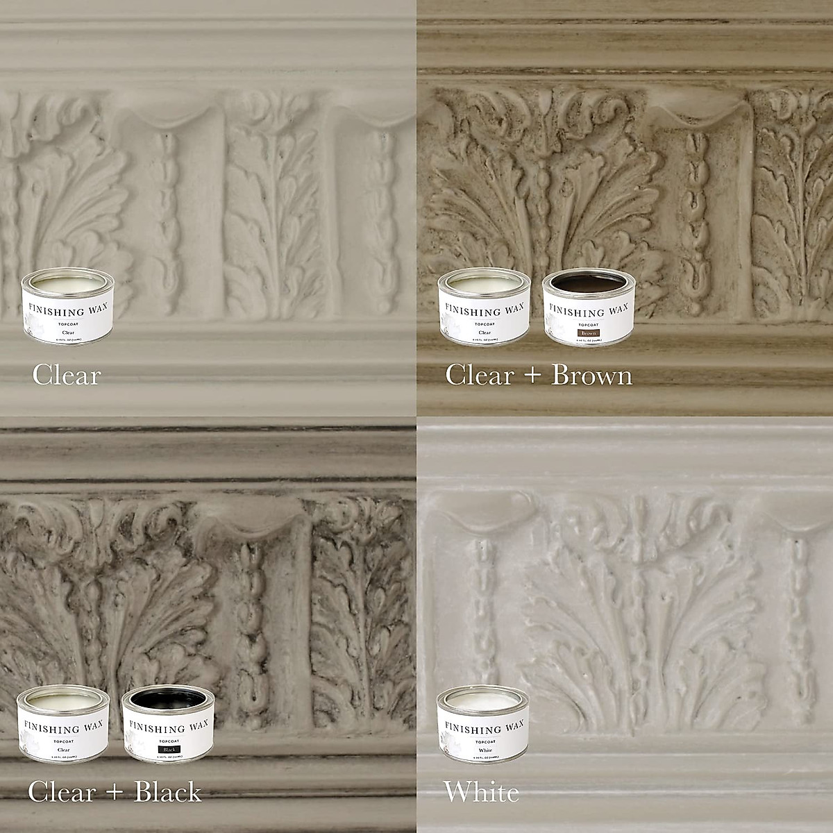 Jolie Finishing Wax - Protective topcoat Paint - Use on interior furniture, cabinets, walls, home decor and accessories - Odor-Free, Non-Hazardous - Clear - 120 ml