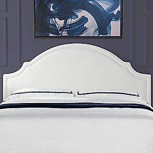 Jennifer Taylor Home Catherine Upholstered King Headboard, Antique White Woven