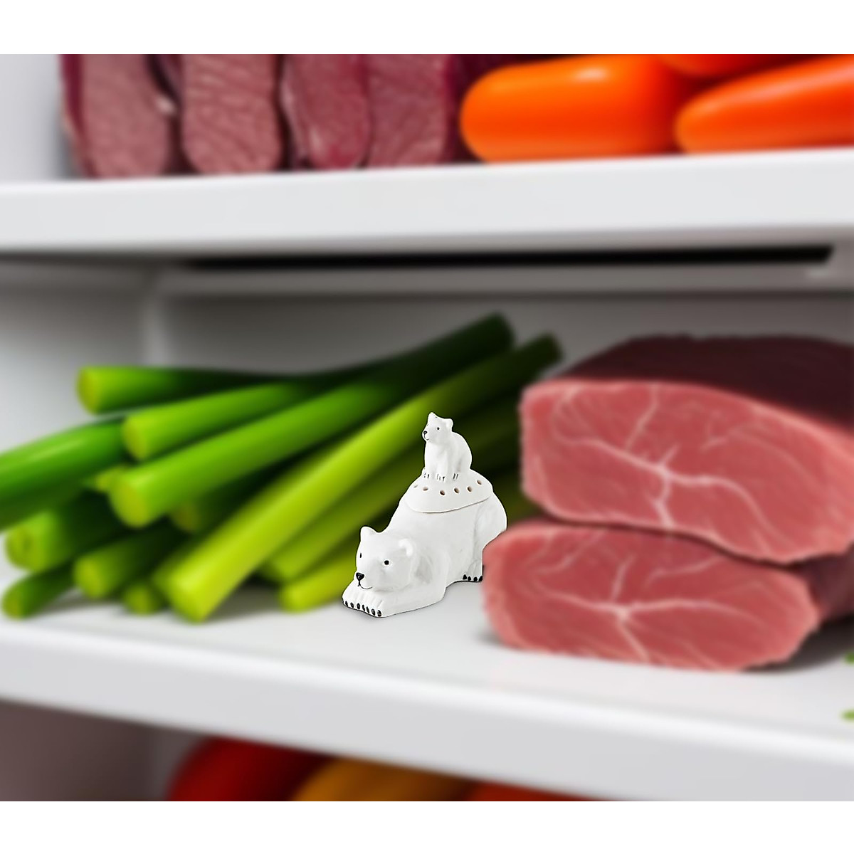 dgudgu Bear Baking Soda Container Ceramic Baking Soda Holder For Fridge Cute Kitchen Gadgets Baking Soda Fridge Holder For Eliminating Fridge And Freezer Odor