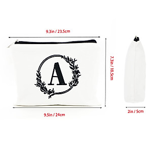 onstary Embroidered letter combination cosmetic bag，Personalized Present Bag, Suitable for Wedding, Birthday, Holiday, is a Great Gift for Women, Mom, Teachers, Friends, Bridesmaids (A)