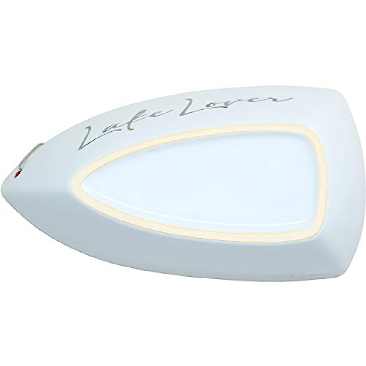 Pavilion Gift Company Lake Lover-Triple Wick 10 oz 100% Soy Wax Scent: Fresh Linen with Silver Detail Accents. Candle, White