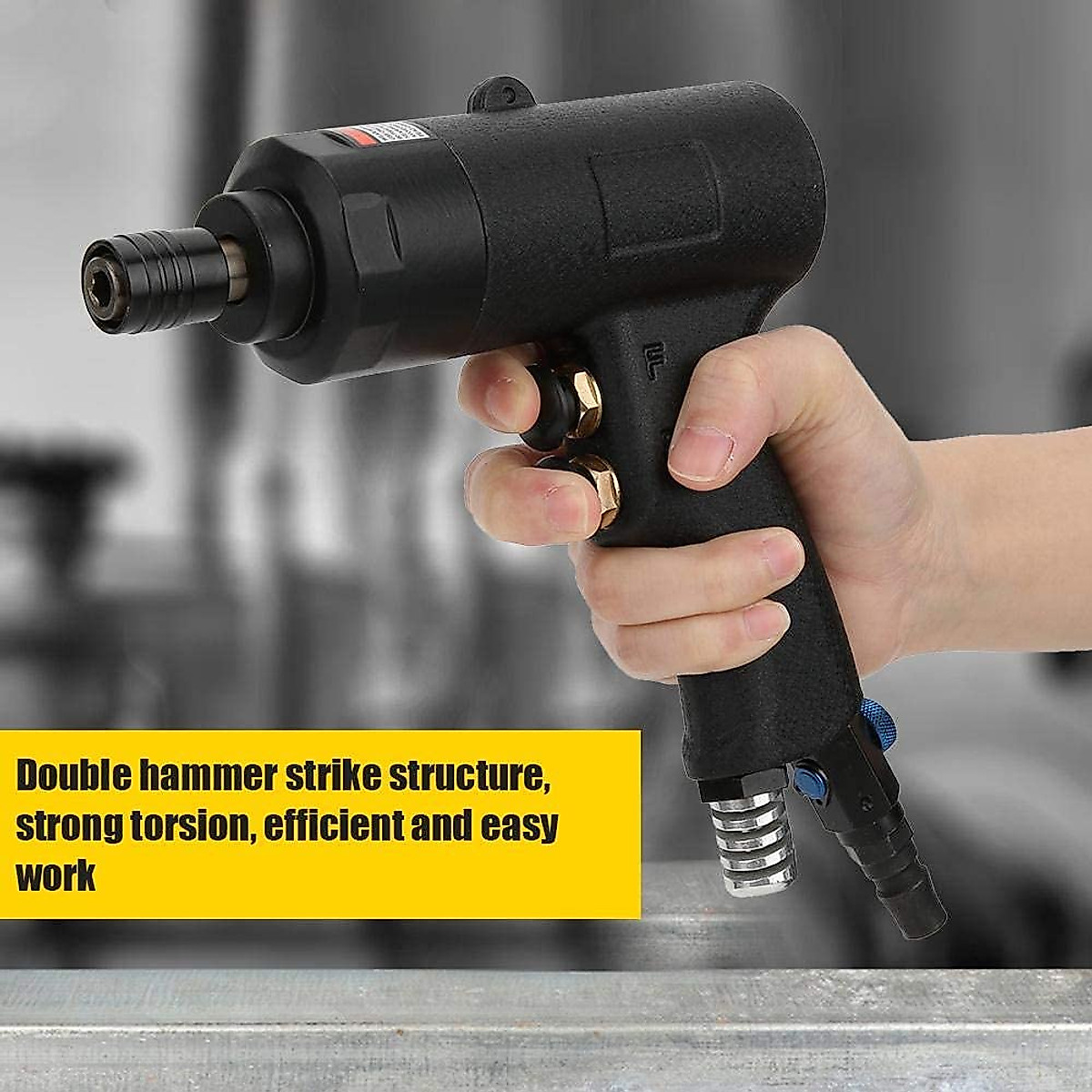 Pneumatic Screwdriver, 8H Industrial Grade Gun Type Impact Air Screwdriver with Environmental for Furniture Assembly