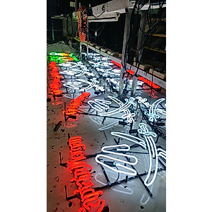 Real Neon Glass Tubes Open Teriyaki With Green Border And Blue Line Sign Handmade Lamp Neon Signs For Wall Decor