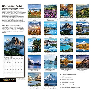 2024 Wall Calendar,Calendar 2025, 18 Months July 2024 - December 2025, Wall Calendar National Parks, 12" x 24" Opened,Full Page Months Thick & Sturdy Paper for Gift Perfect Calendar Organizing & Planning