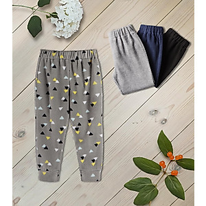GLASH Kids Toddler Boys Girls Unisex Sweatpants,4pcs Casual Heated Micro Fleece Winter Pants, Triangle 2T