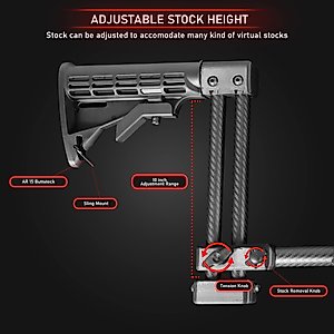 DeadEyeVR Annihilator 2 - VR Magnetic Carbon Fiber Rifle Adapter Stock Controller Attachment Accessory for Virtual Reality (Index - Sling - AR15)