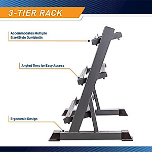 Marcy 3-Tier Dumbbell Rack Multilevel Weight Storage Organizer for Home Gym DBR-86