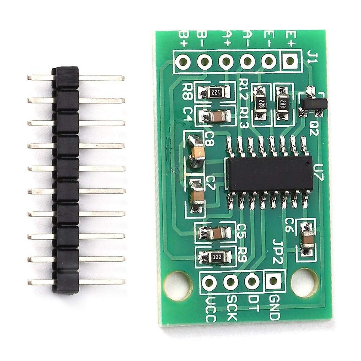 Load Cell Amplifier, 5Pcs HX711 Dual-Channel 24 Bit Weight Weighing Load Cell Conversion Module Accessory with Pin Header, Pressure Sensor