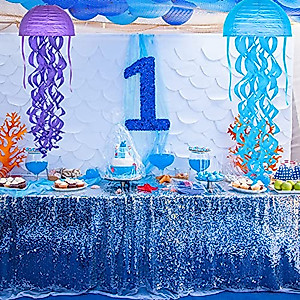 CHRORINE Mermaid Wish Jellyfish Hanging Decorations, Mermaid Birthday Party Decorations Supplies, Ocean Decor Under The Sea Party Decorations