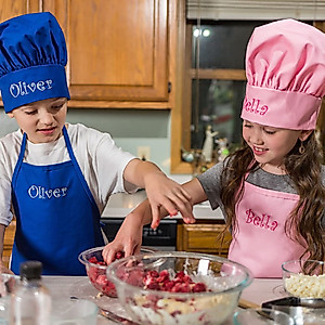 THE APRONPLACE Personalized Embroidered Made In The USA Add A Name Child Apron and Hat Set - Toddlers & Kids Sizes