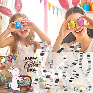 KAISHANE Easter Cookie Cutters Set - rabbit, Bunny, Carrot, rabbit face Shapes Biscuit Cutters 6 Pieces Stainless Steel