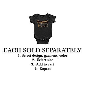 Threadrock Taquito | Baby Son or Daughter Infant Bodysuit | 6 Months, Black