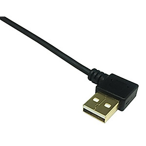 CERRXIAN 9 inch Gold Plated USB Left & Right Angle 3.0 Type C Male to Left Angle USB Type A 2.0 Male Fast Charge and Data Sync Cable L