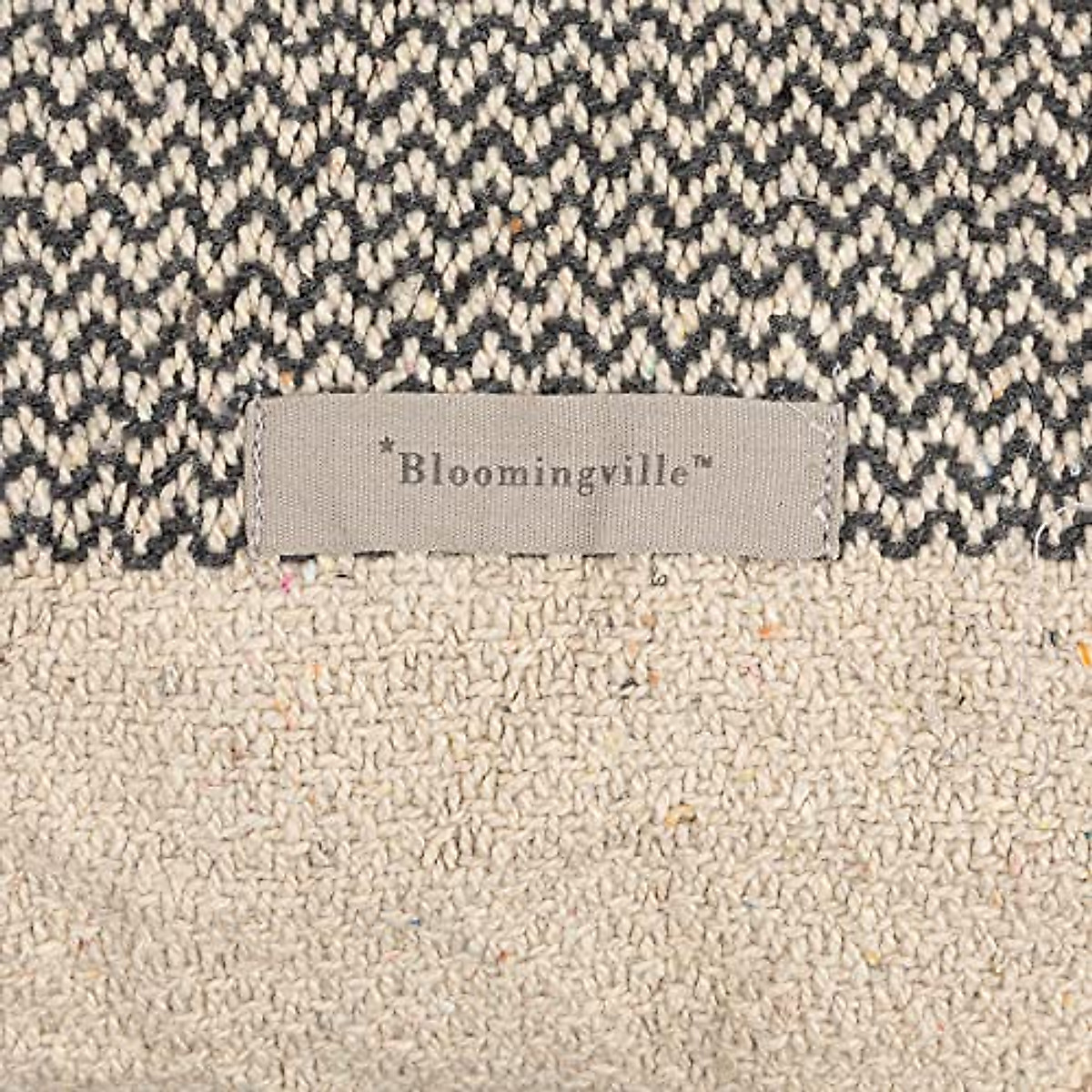 Bloomingville Recycled Cotton Blend Pillow with Tassels, Grey