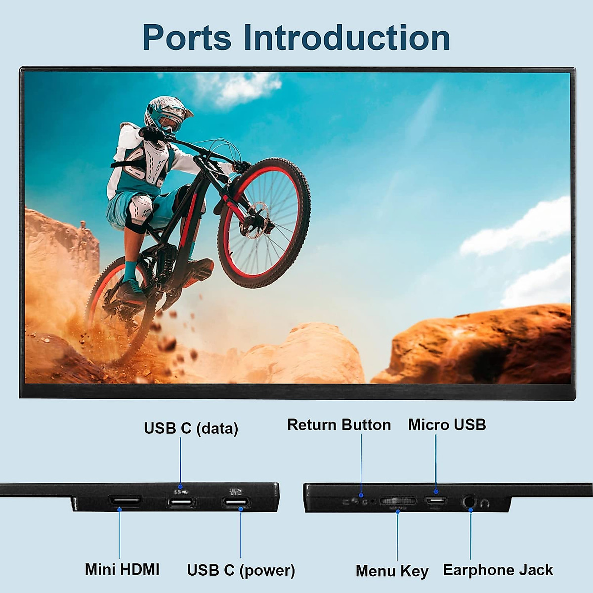 Lasitu Portable Monitor 100% sRGB Super Thin 15.6 Inch Metal Frame Portable Screen USB C/HDMI Gaming Monitor for Laptop/PC/Cellphone/PS3-5/Switch/Xbox with Foldable Case