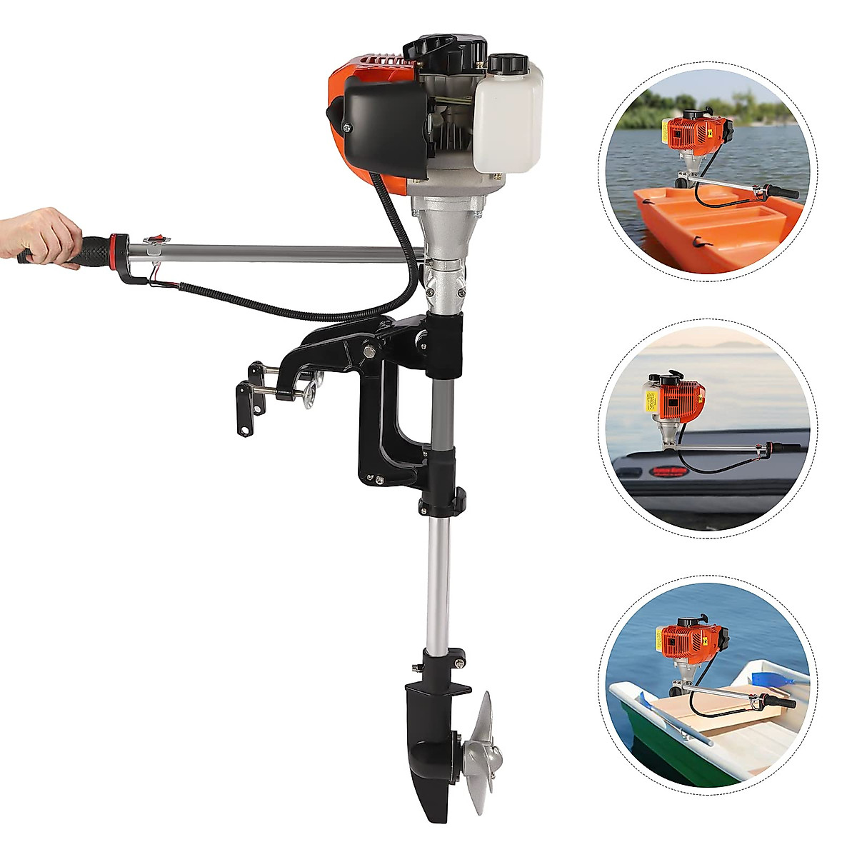 2.5 HP 2 Stroke Outboard Motor Engine, Superior Engine Outboard Motor, Inflatable Fishing Boat with Air Cooled for Small Boats of 2-2.5 Meters